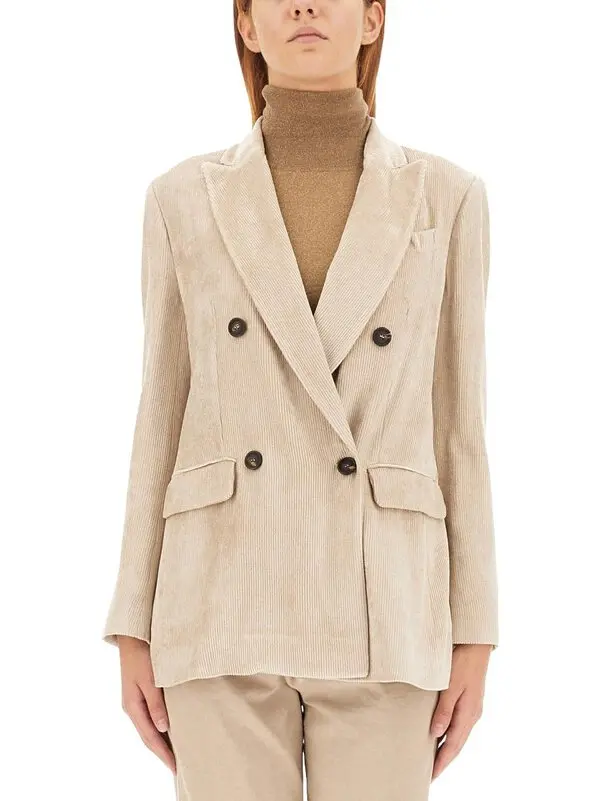 Brunello Cucinelli Double Breasted Jacket - Beige