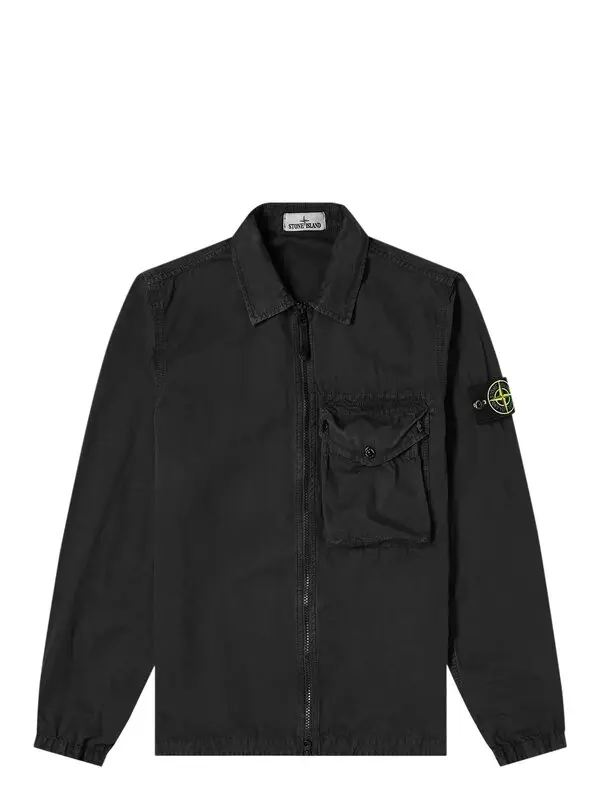 Stone Island Zip Pocket Overshirt - Black