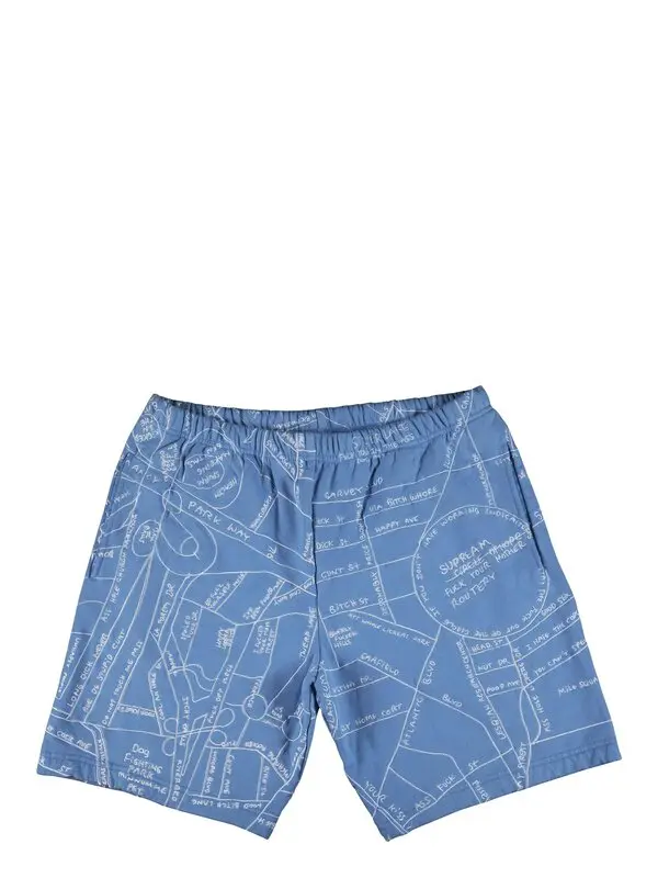 Supreme Gonz Embroidered Map Sweatshort - Blue