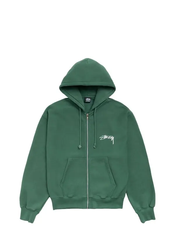 StÜssy Stack Zip-up Hoodie - Green