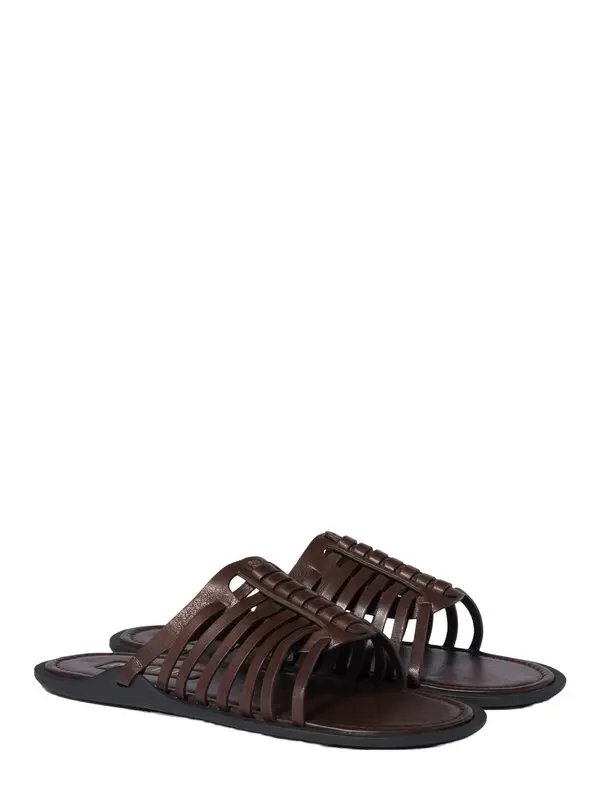 Miu Miu Nappa Leather Slides - Briarwood