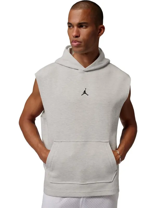 JORDAN Sport Hoop Fleece Dri-fit Sleeveless Pullover Hoodie - Grey