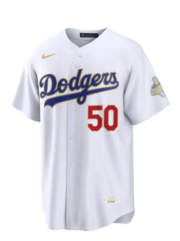Nike Mookie Betts 2025 World Series Champion Gold Series Mlb Stadium Jersey - White