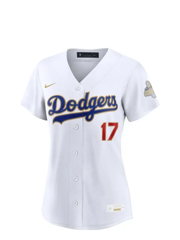 Nike Shohei Ohtani Los Angeles Dodgers 2025 World Series Champion Gold Series Mlb Stadium Jersey - White