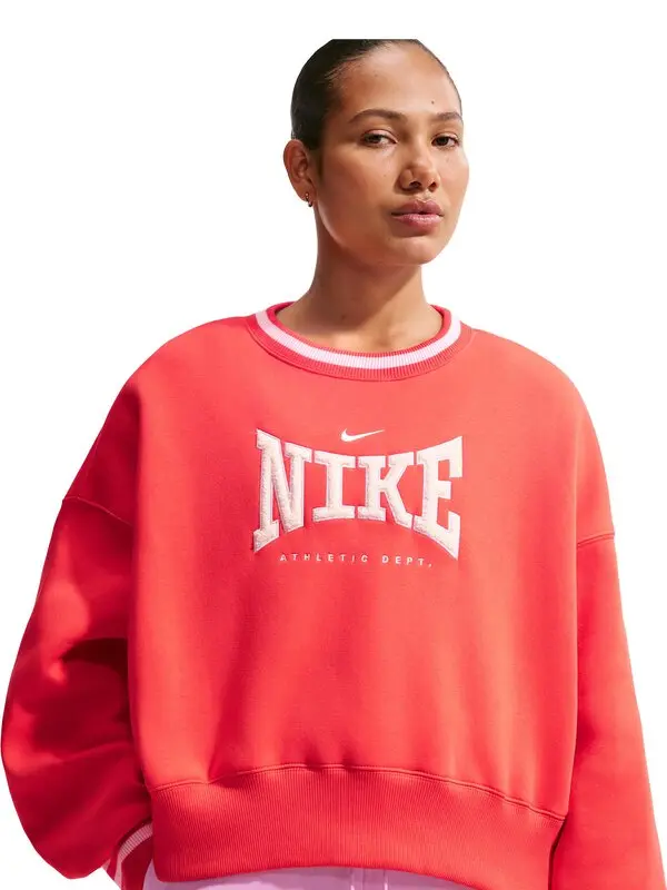 Nike Sportswear Phoenix Fleece Oversized Crew-neck Sweatshirt - Red