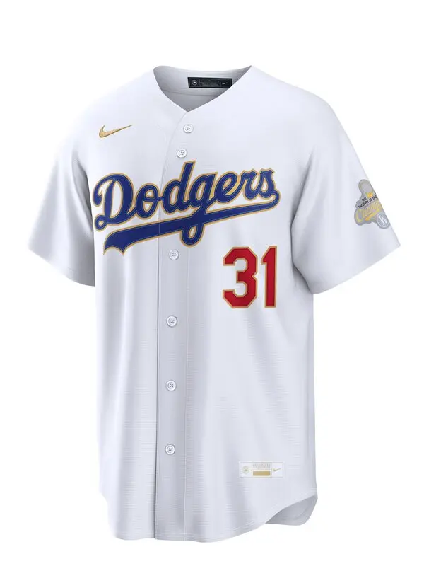 Nike Tyler Glasnow 2025 World Series Champion Gold Series Mlb Stadium Jersey - White