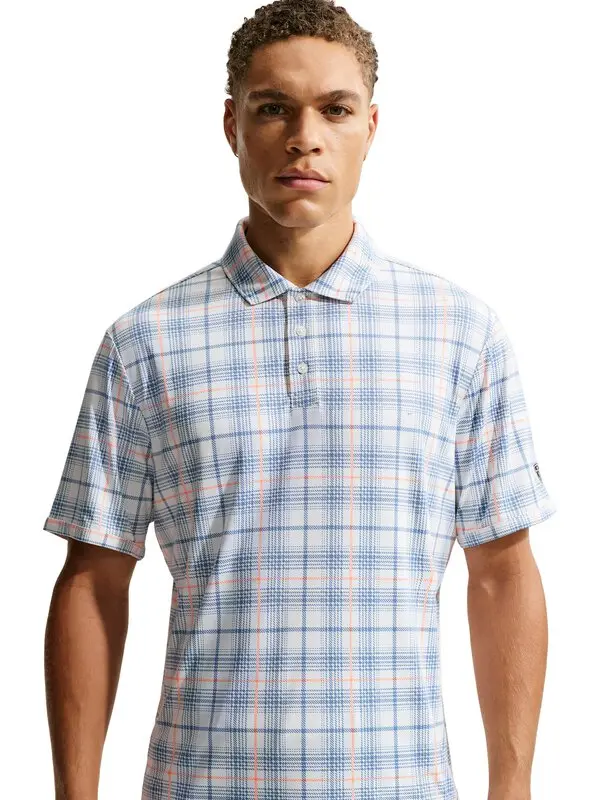 Nike Par Dri-fit Tartan Golf Polo - White