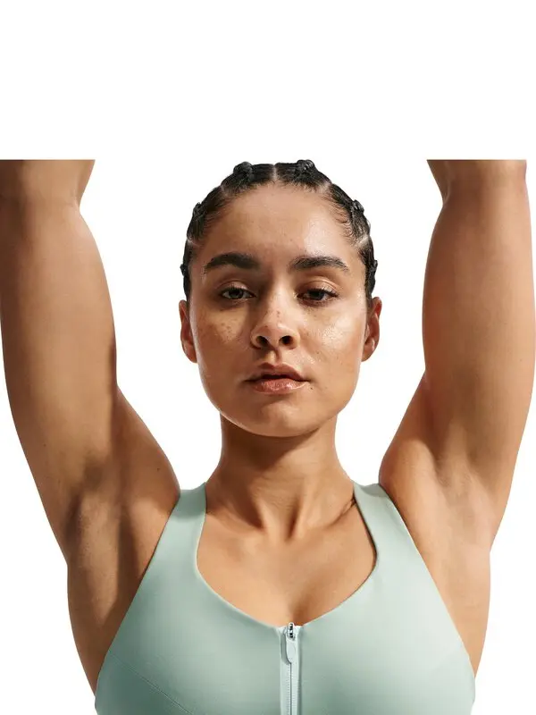 Nike Indy High Support Padded Front-zip Sports Bra - Green