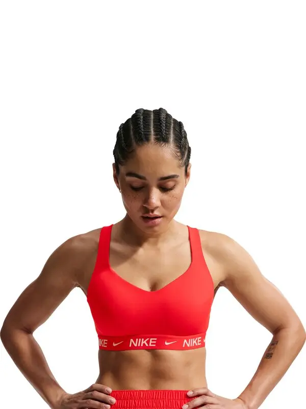 Nike Indy High Support Padded Adjustable Sports Bra - Red