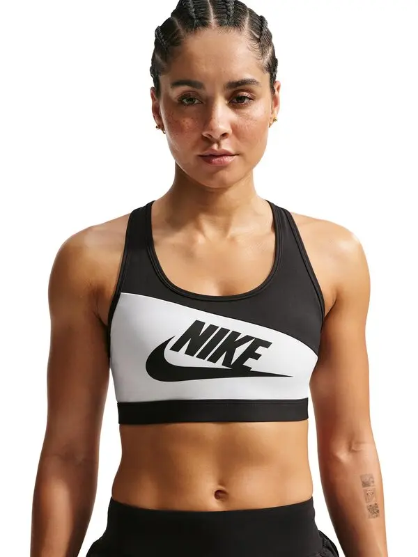 Nike Swoosh Medium-support Padded Sports Bra - White
