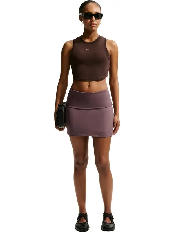 Nike Sportswear Chill Knit Mid-rise Tight Ribbed Skort - Purple