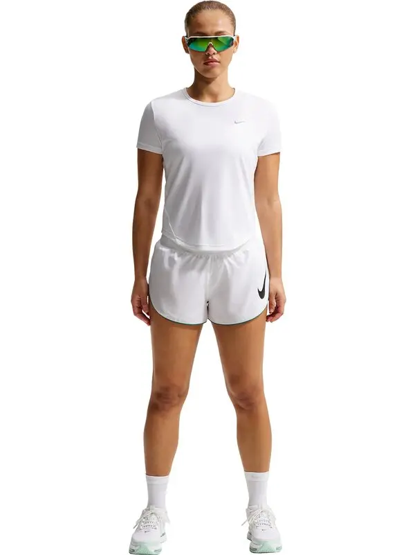 Nike Tempo Flow Swoosh Dri-fit Mid-rise Brief-lined Running Shorts - White