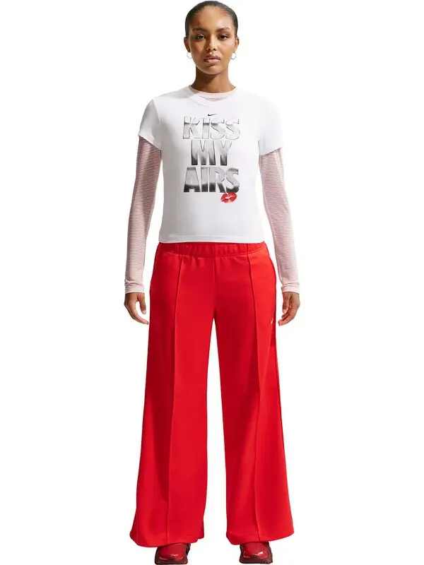 Nike Sportswear Mid-rise Wide-leg Track Pants - Red
