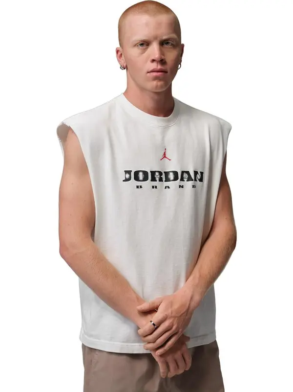 JORDAN Brooklyn Sleeveless Muscle Top - White