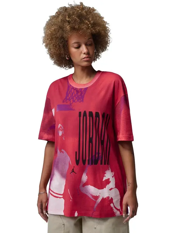 JORDAN Flight Oversized Graphic T-shirt - Red