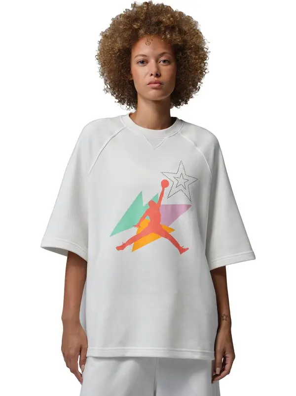 JORDAN Brooklyn Fleece French Terry Short-sleeve T-shirt - White