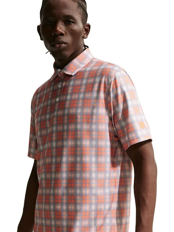 Nike Tailored Performance Tartan Dri-fit Golf Polo - Orange