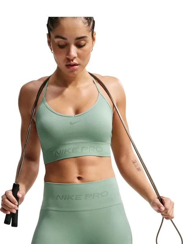 Nike Pro Seamless Light-support Padded Sports Bra - Green