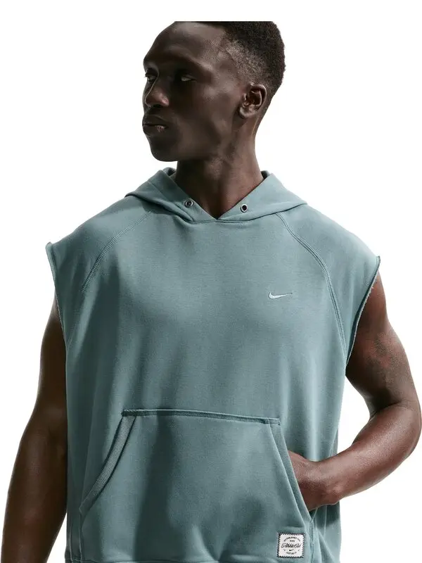 Nike N.a.c. Dri-fit Fleece Sleeveless Training Hoodie - Grey