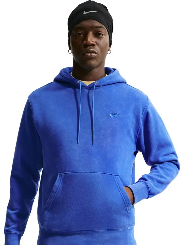 Nike Sportswear Club Washed Fleece Hoodie - Blue