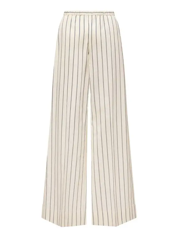 Moncler Striped Cotton And Silk Voile Pants - White