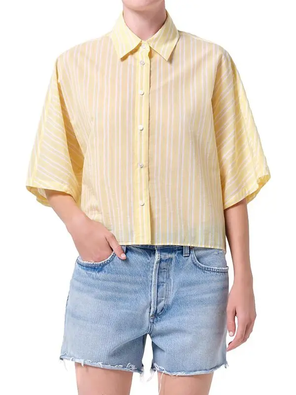 AGOLDE Merrin Shirt - Wirrel Stripe/cream