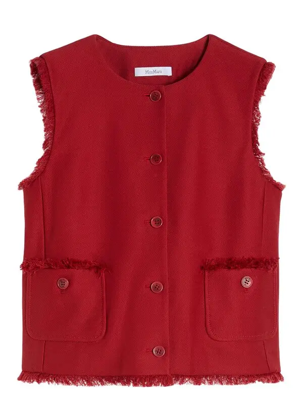 Max Mara Cotton Gabardine Waistcoat - Red