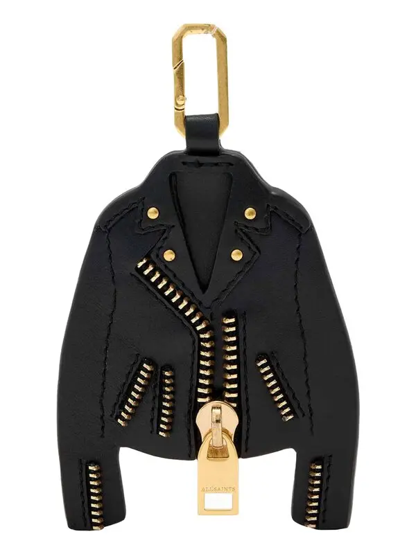 ALLSAINTS Leather Balfern Jacket Keyring - Black