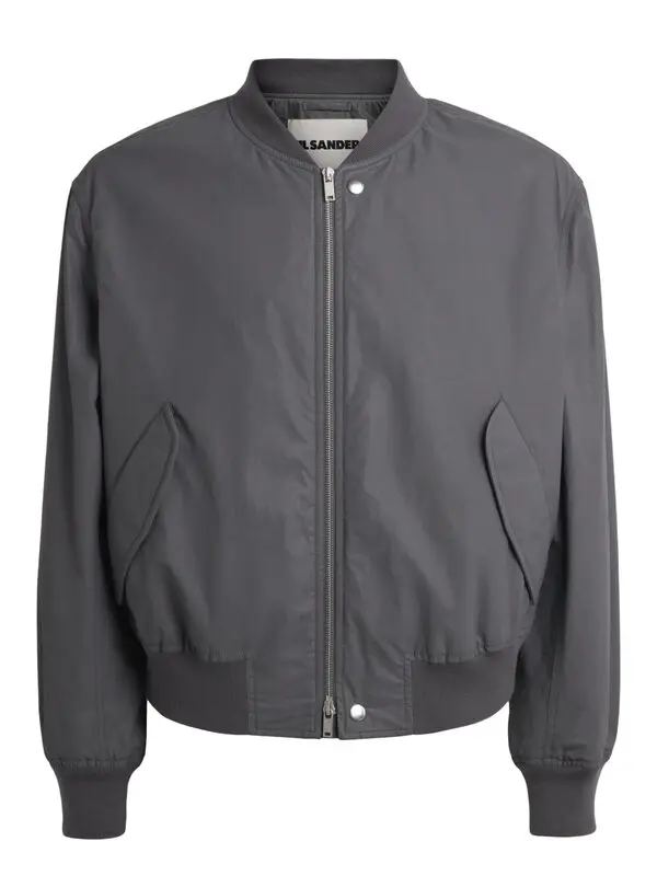 JIL SANDER Cotton Padded Bomber Jacket - Grey