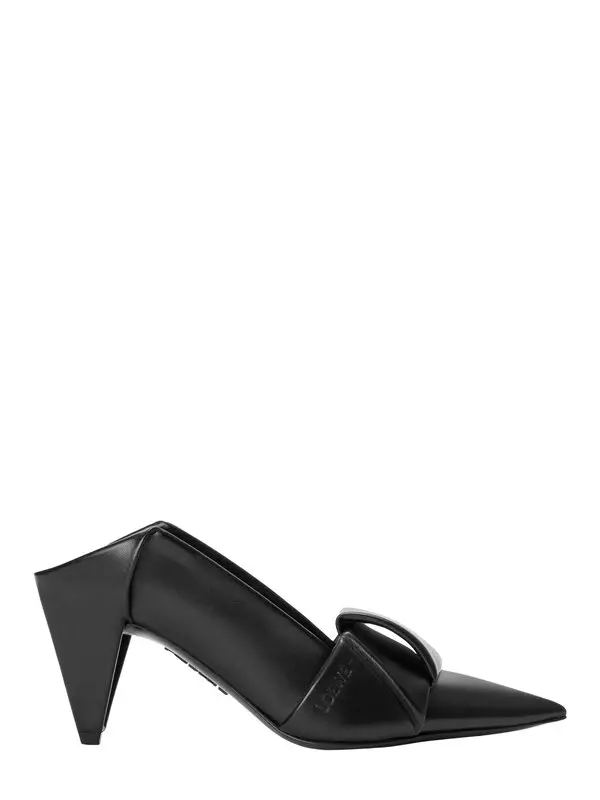 Loewe Leather Origami Flap Back Pumps - Black