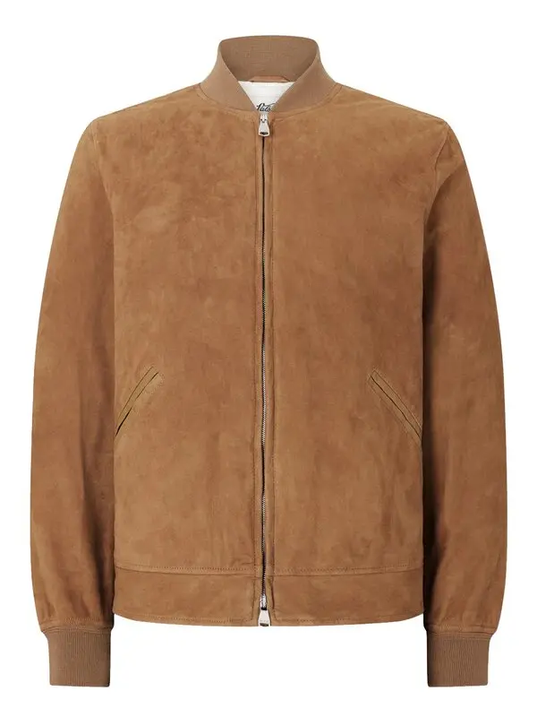 VALSTAR Evans Suede Bomber Jacket - Brown