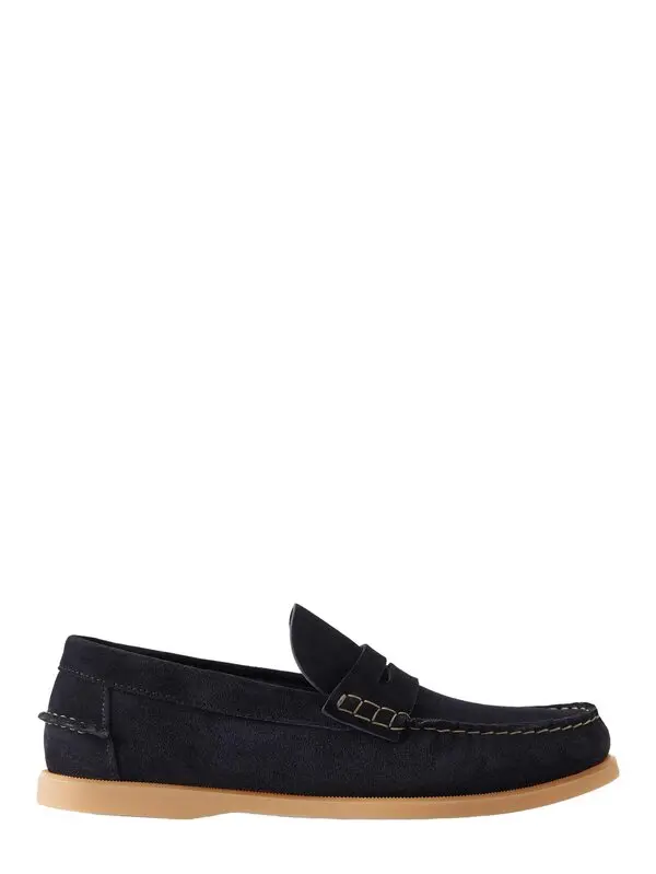 Mr P. Leo Suede Penny Loafers - Navy