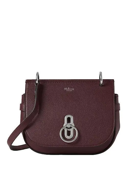 Mulberry Amberley Small Leather Satchel Bag - Black Cherry