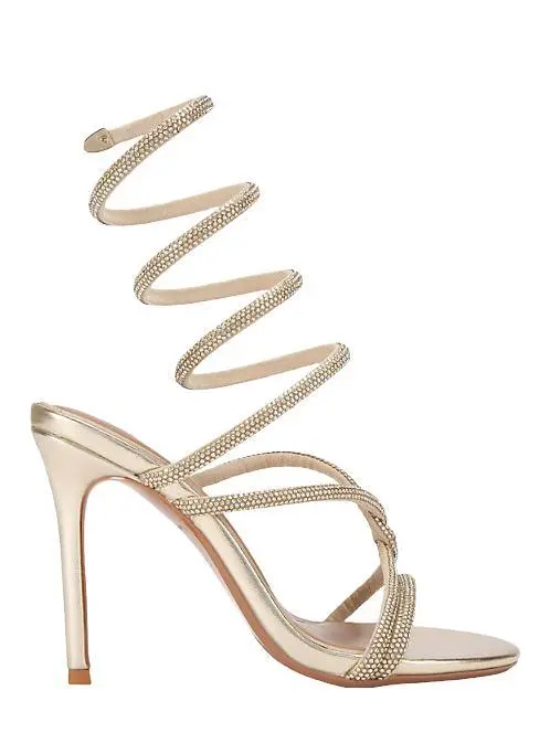 Kurt Geiger Sloane Woven Heeled Sandals - Gold