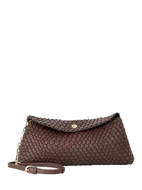 DUNE Woven Clutch - Brown Synthetic