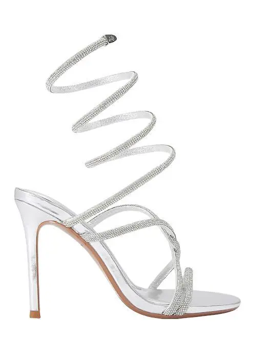 Kurt Geiger Sloane Woven Heeled Sandals - Silver