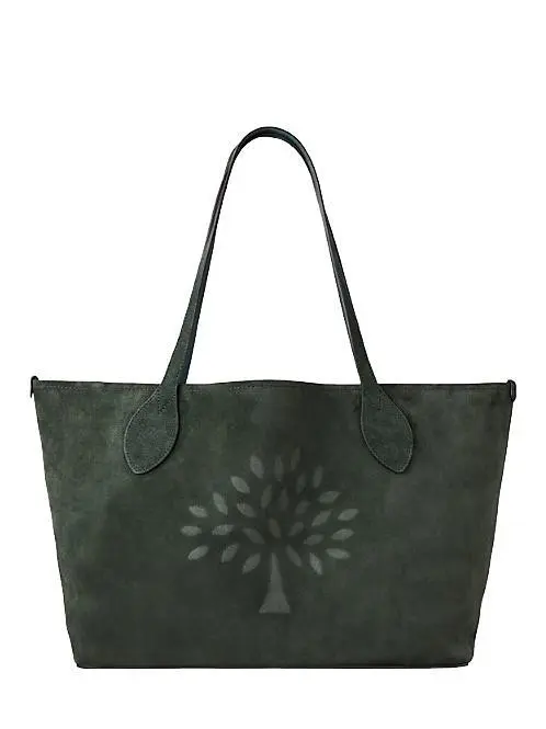 Mulberry Suede Tote Bag With Tree Logo - Mulberry Green