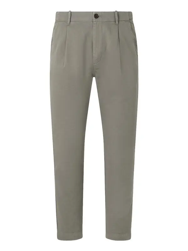 Mr P. Daniel Tapered Pleated Cotton-canvas Trousers - Gray