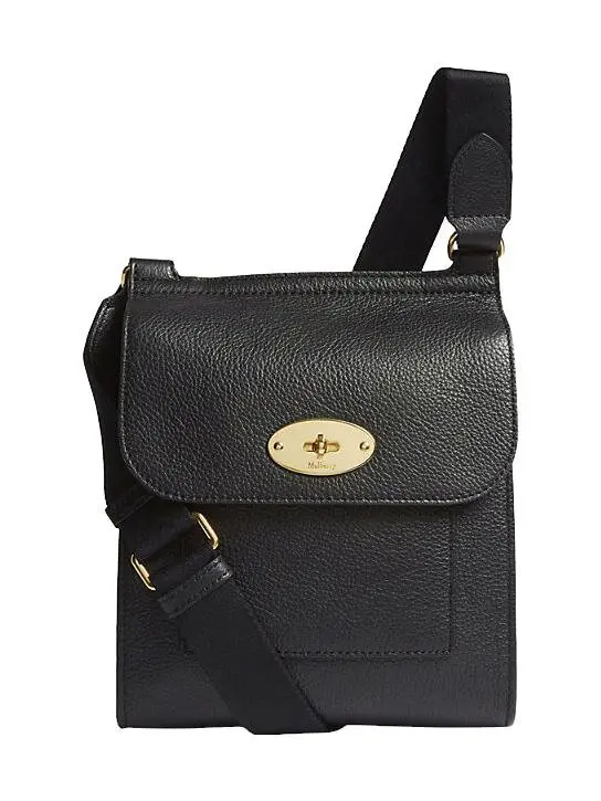Mulberry Antony Small Grained-leather Messenger Bag - Black