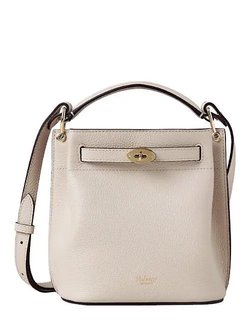 Mulberry Mini Islington Grained Leather Bucket Bag - Chalk
