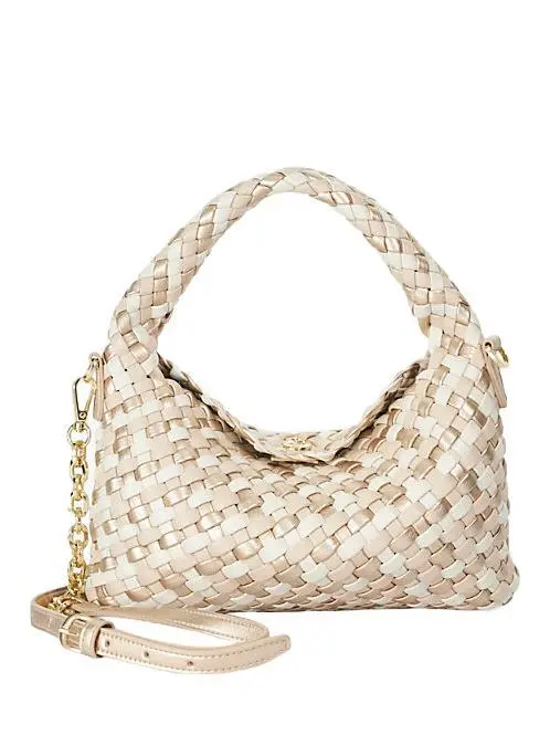 DUNE Mini Woven Faux-leather Grab Bag - Ecru Synthetic