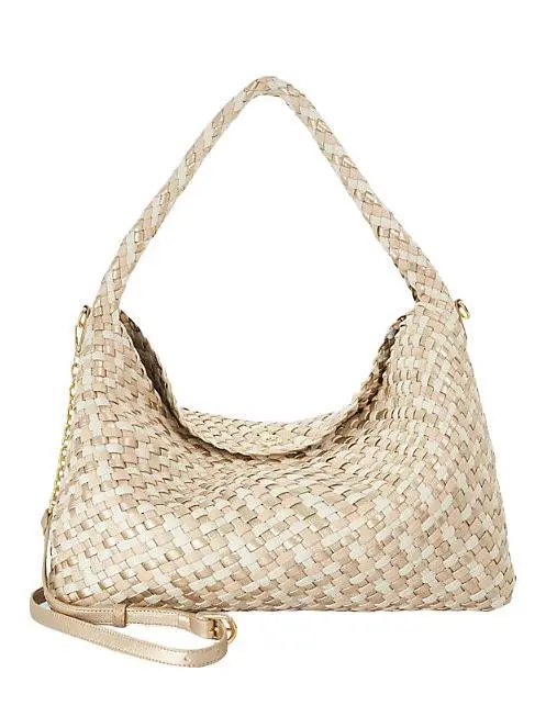 DUNE Woven Faux-leather Shoulder Bag - Ecru Synthetic