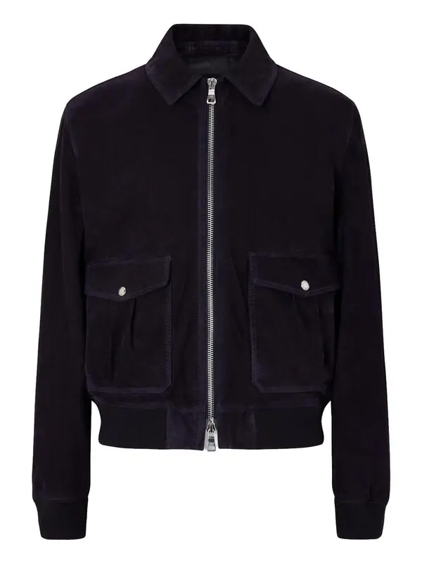 Mr P. Suede Blouson Jacket - Blue