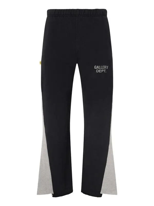 GALLERY DEPT. Flared Logo-print Cotton-jersey Sweatpants - Black