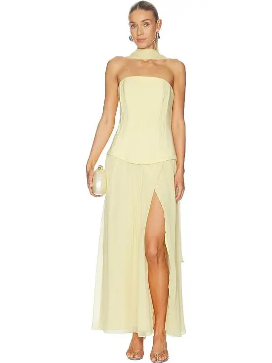 Line & Dot Fond Dress - Light Yellow