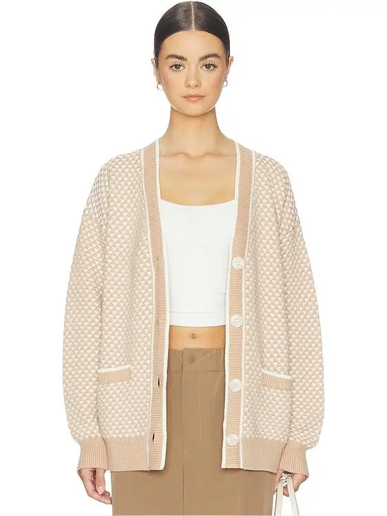 Varley Tarran Stitch Knit Cardigan - Light Taupe