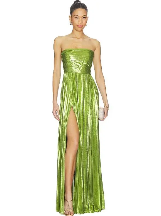Retrofete Sevyn Maxi Dress - Metallic Kiwi
