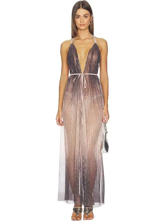 L'IDEE Daphne Maxi Dress - Smoke Moonlight