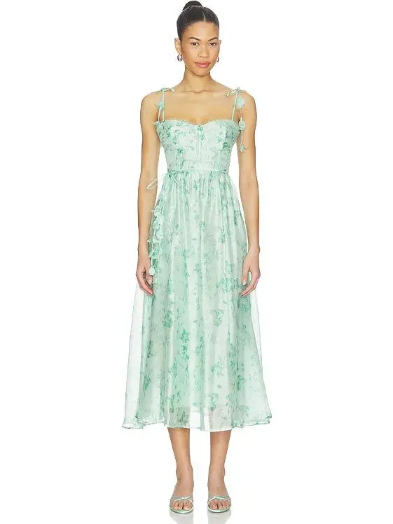 Astr The Label Halcyon Dress - Green Floral