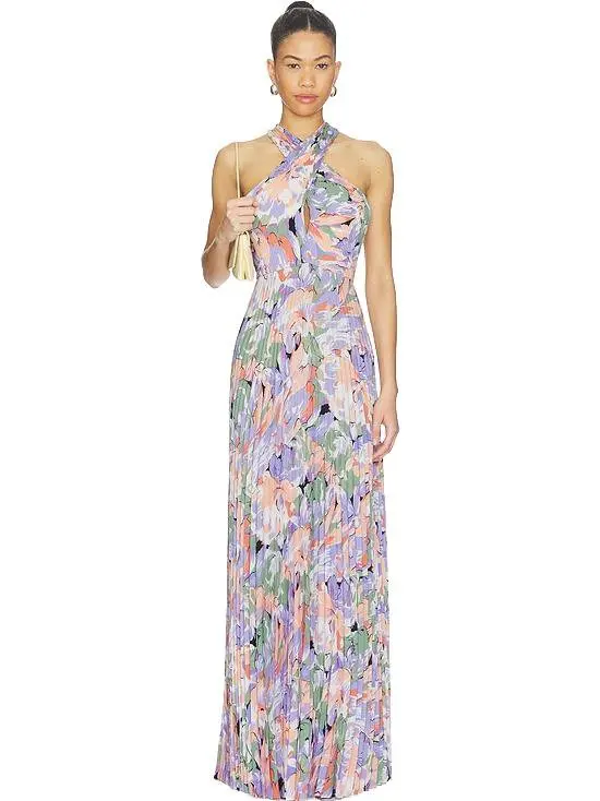 Astr The Label X Samantha Gown - Coral Multi Print